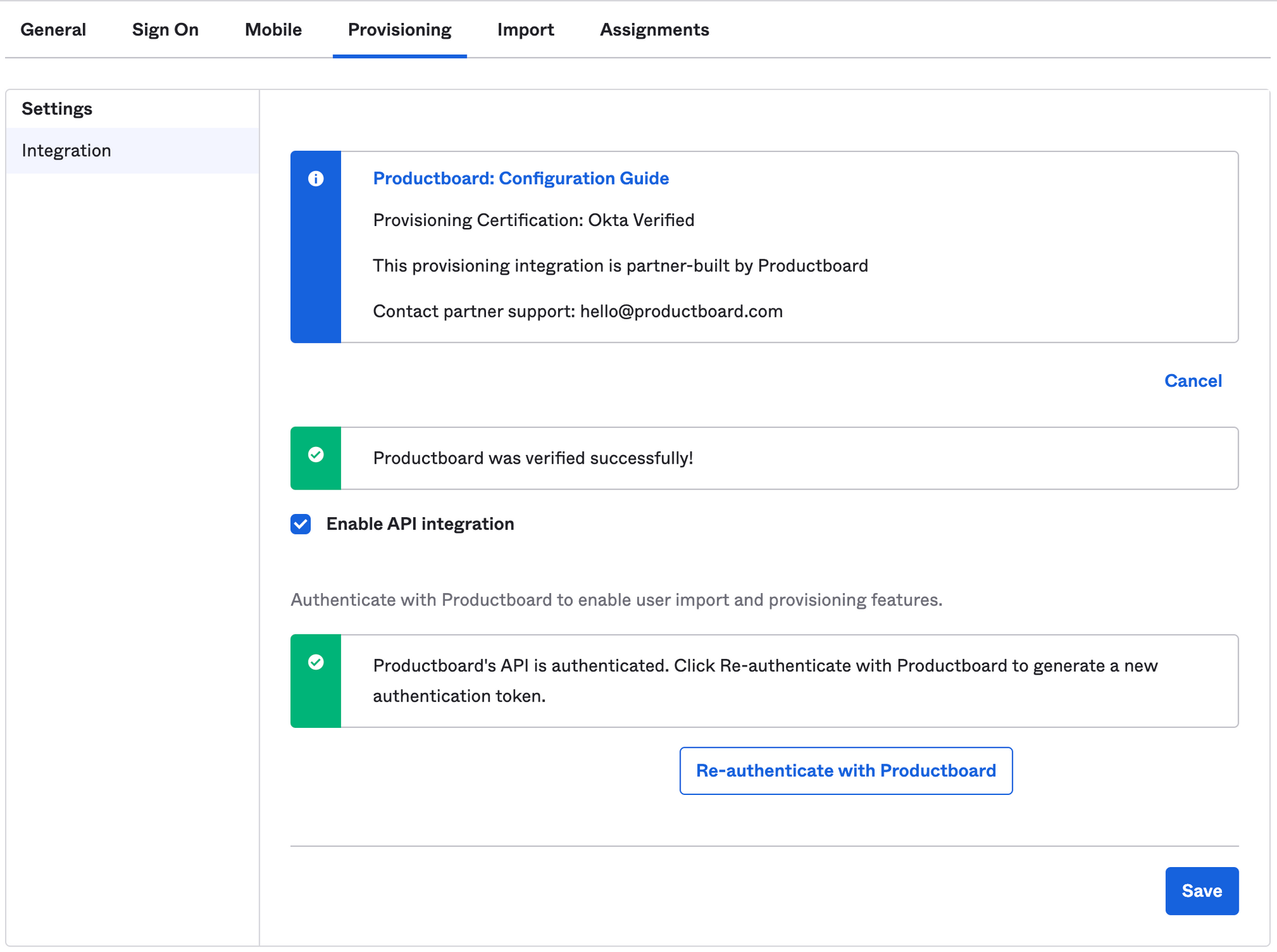 Setting up SCIM provisioning with Okta – Productboard Support