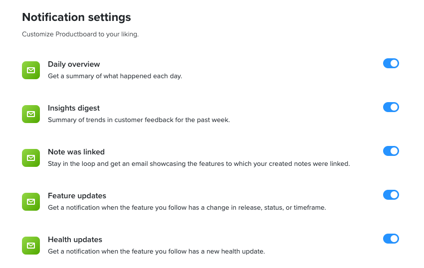 Understanding how notifications work in Productboard – Productboard Support