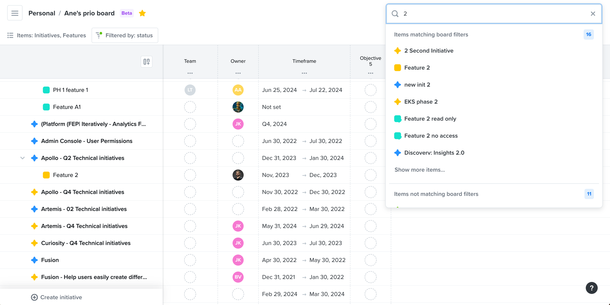 Grid boards: Planning and prioritization management – Productboard Support