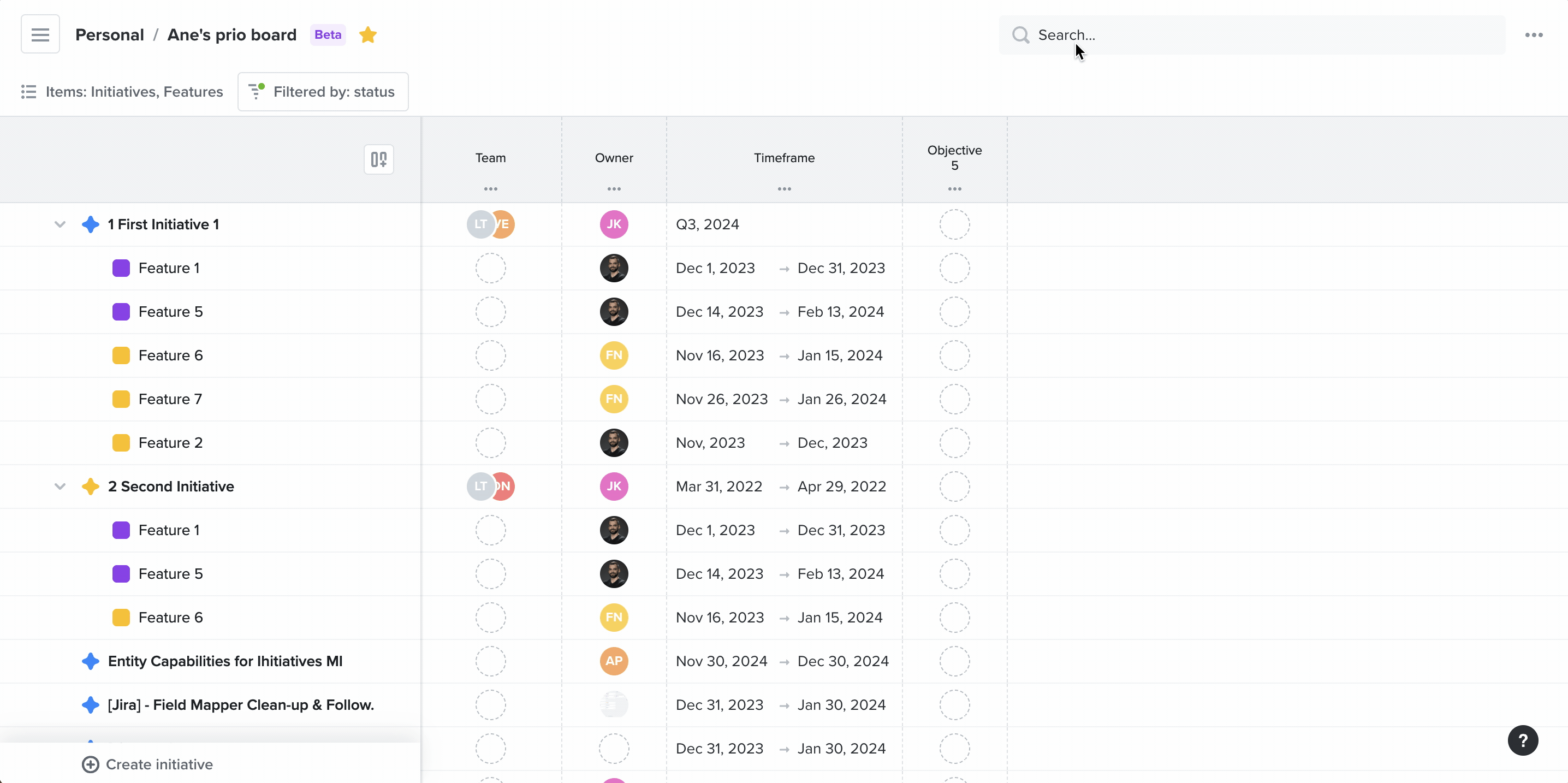 Grid boards: Planning and prioritization management – Productboard Support