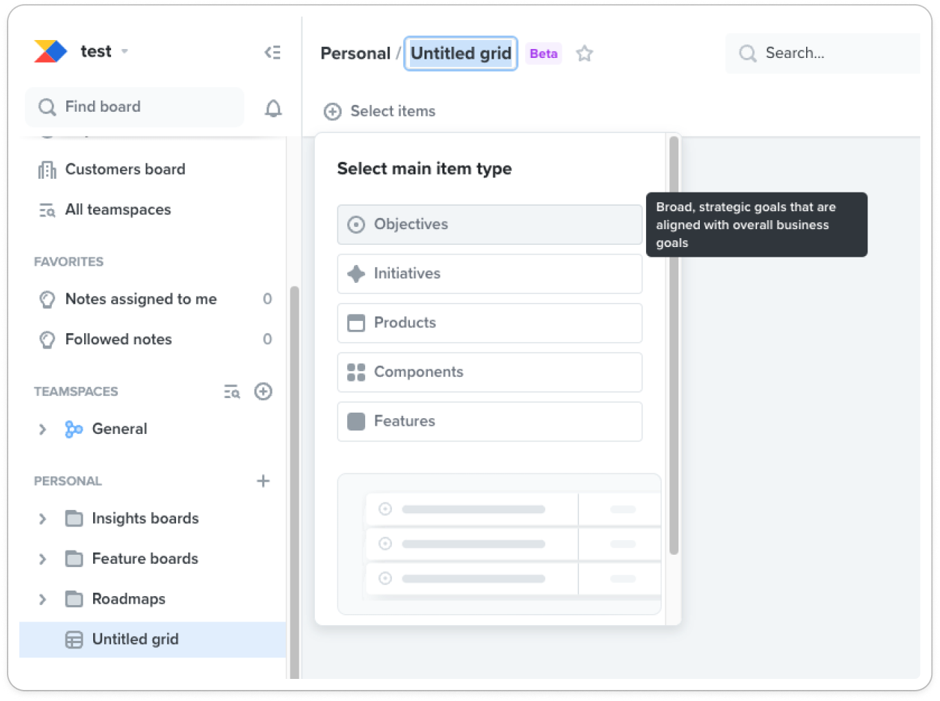 BETA: Objectives hierarchy – Productboard Support