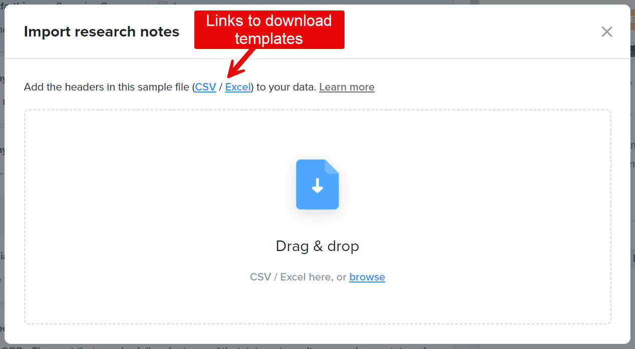 Import notes from a spreadsheet – Productboard Support