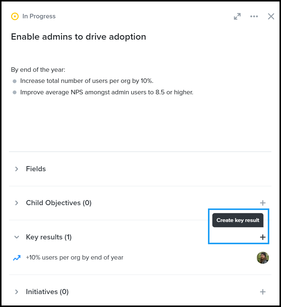 Building and tracking key results – Productboard Support