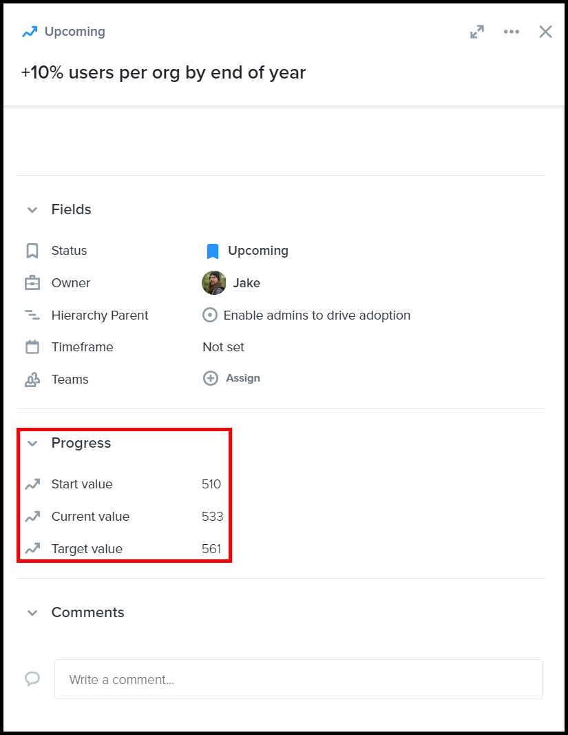 Building and tracking key results – Productboard Support