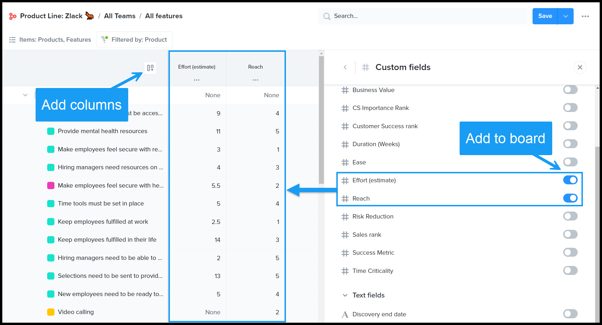 Quick start guide: Grid prioritization – Productboard Support
