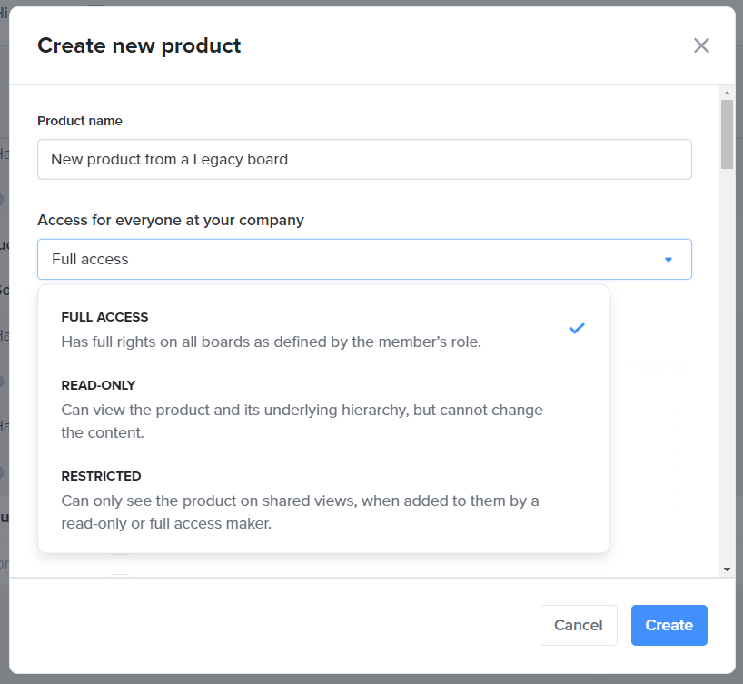 New product access management – Productboard Support