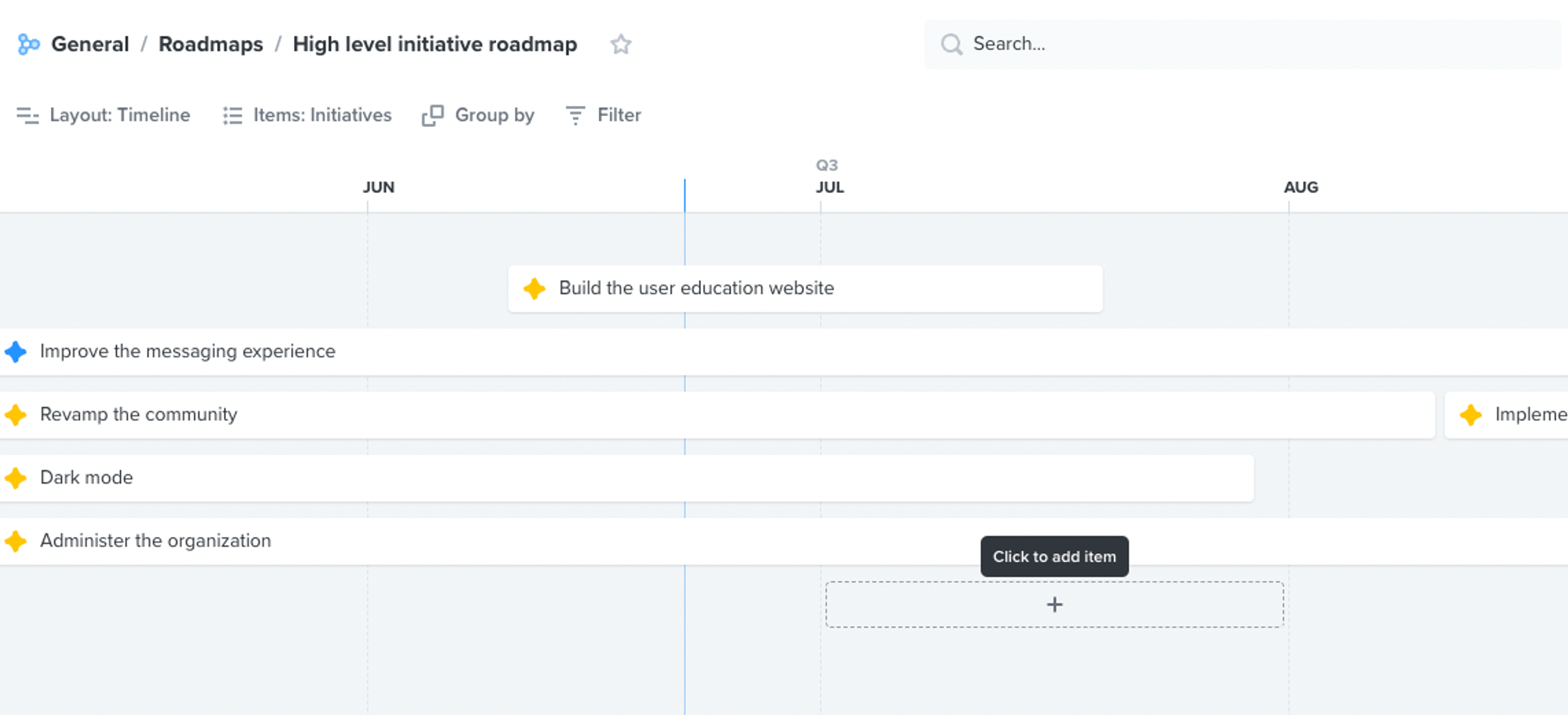 Timeline boards: Flexible time-based roadmaps – Productboard Support