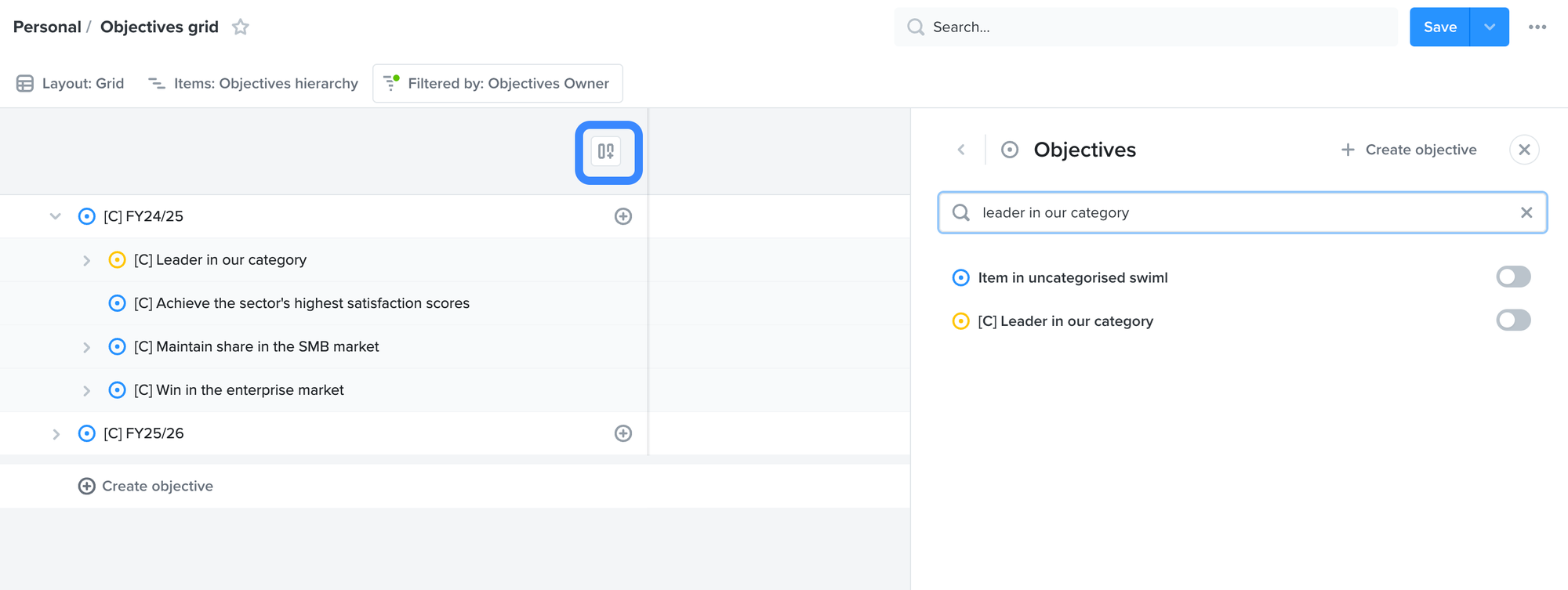 Organize your objectives into their own hierarchy – Productboard Support Organize your objectives into their own hierarchy – Productboard Support