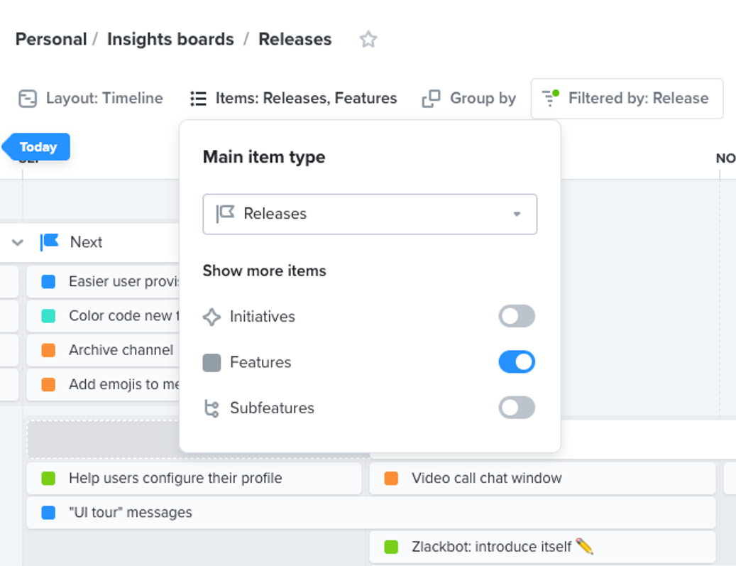 Plan releases to decide what to deliver when – Productboard Support