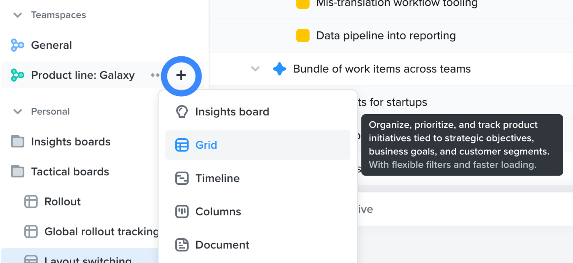 Grid boards: Planning and prioritization management – Productboard Support