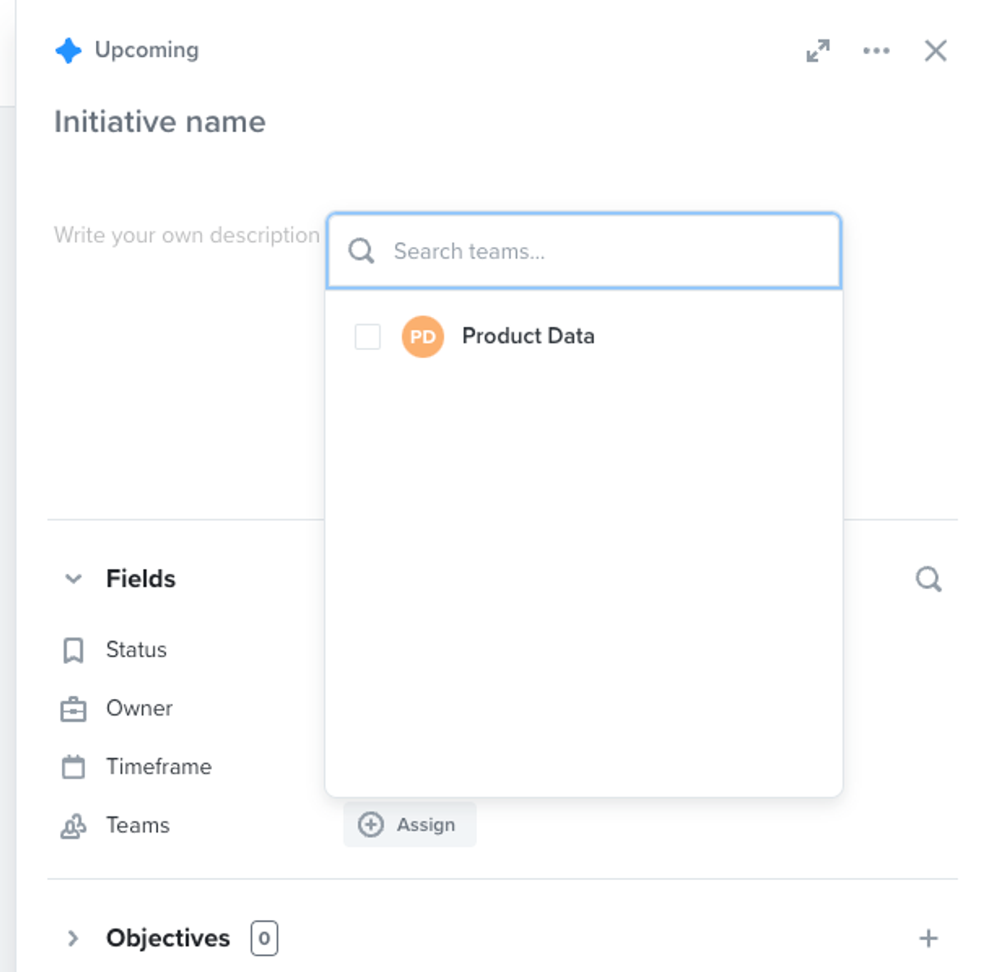 Initiative management in Productboard – Productboard Support