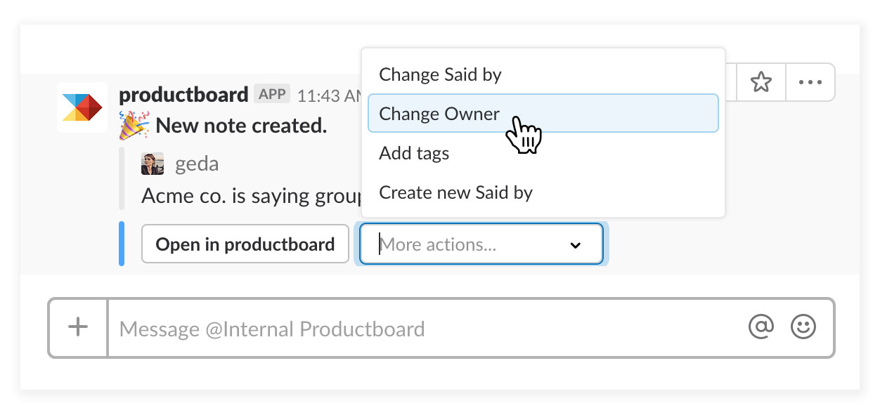 Getting started with Productboard's integration for Slack – Productboard Support