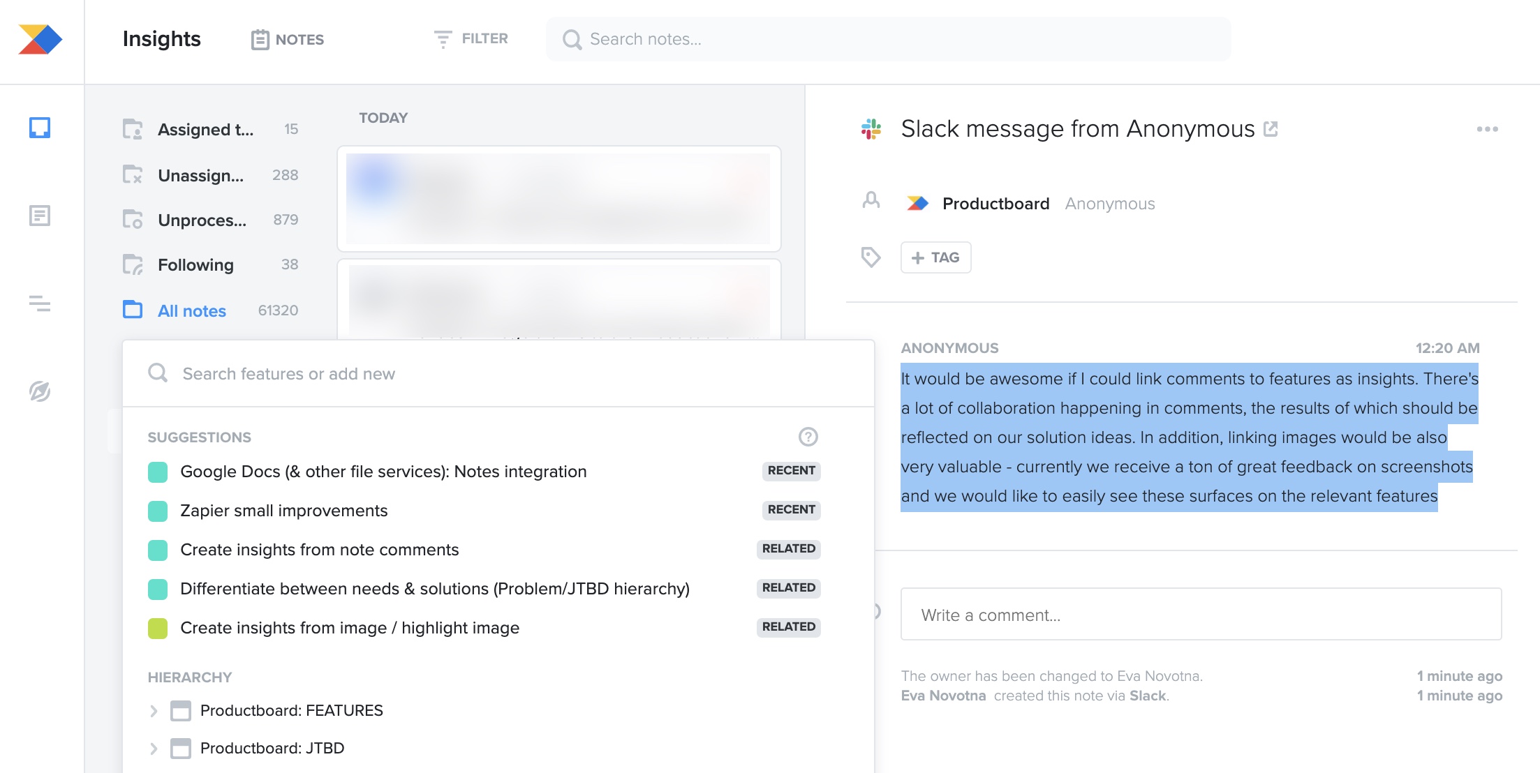 Link user feedback to related feature ideas using insights ...