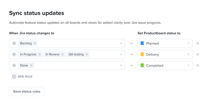 Automatically Update A Productboard Feature Status Based On A Jira Issue Status Productboard