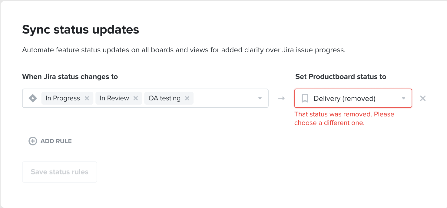 Automatically update a Productboard feature status based on a Jira issue status – Productboard ...